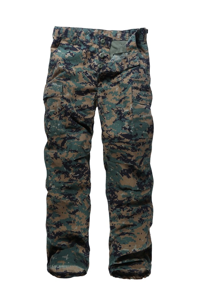 BACKBONE Mens Army Style BDU Pants Multi-Pocket Camouflage Casual Cargo ...