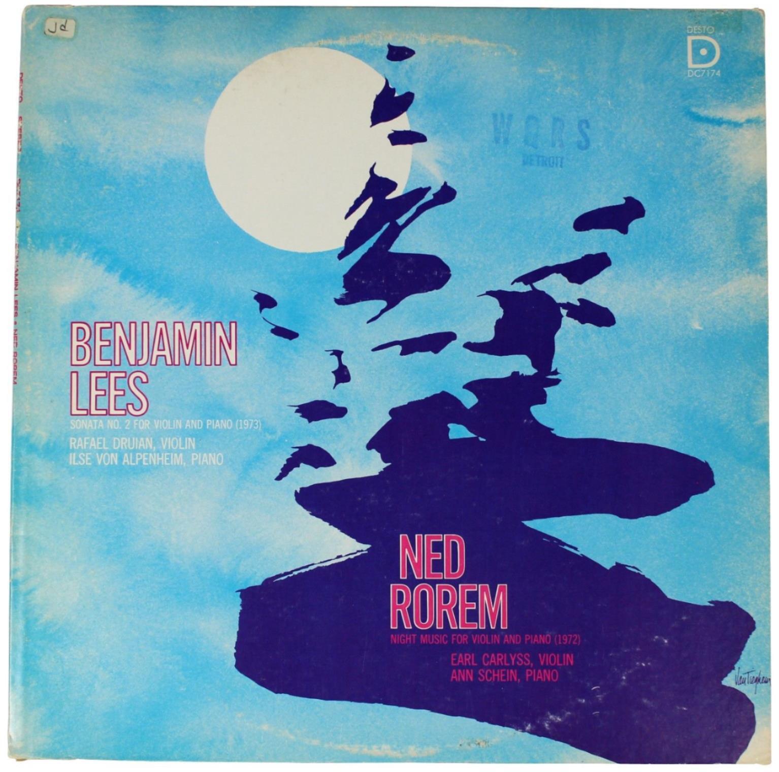 BENJAMIN LEES / NED ROREM Violin/Piano Sonatas LP 70s Modern Classical ...
