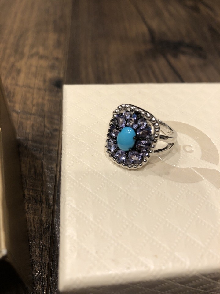 QVC Sterling Silver 925 Ring with Blue /Purple and Stone New | eBay