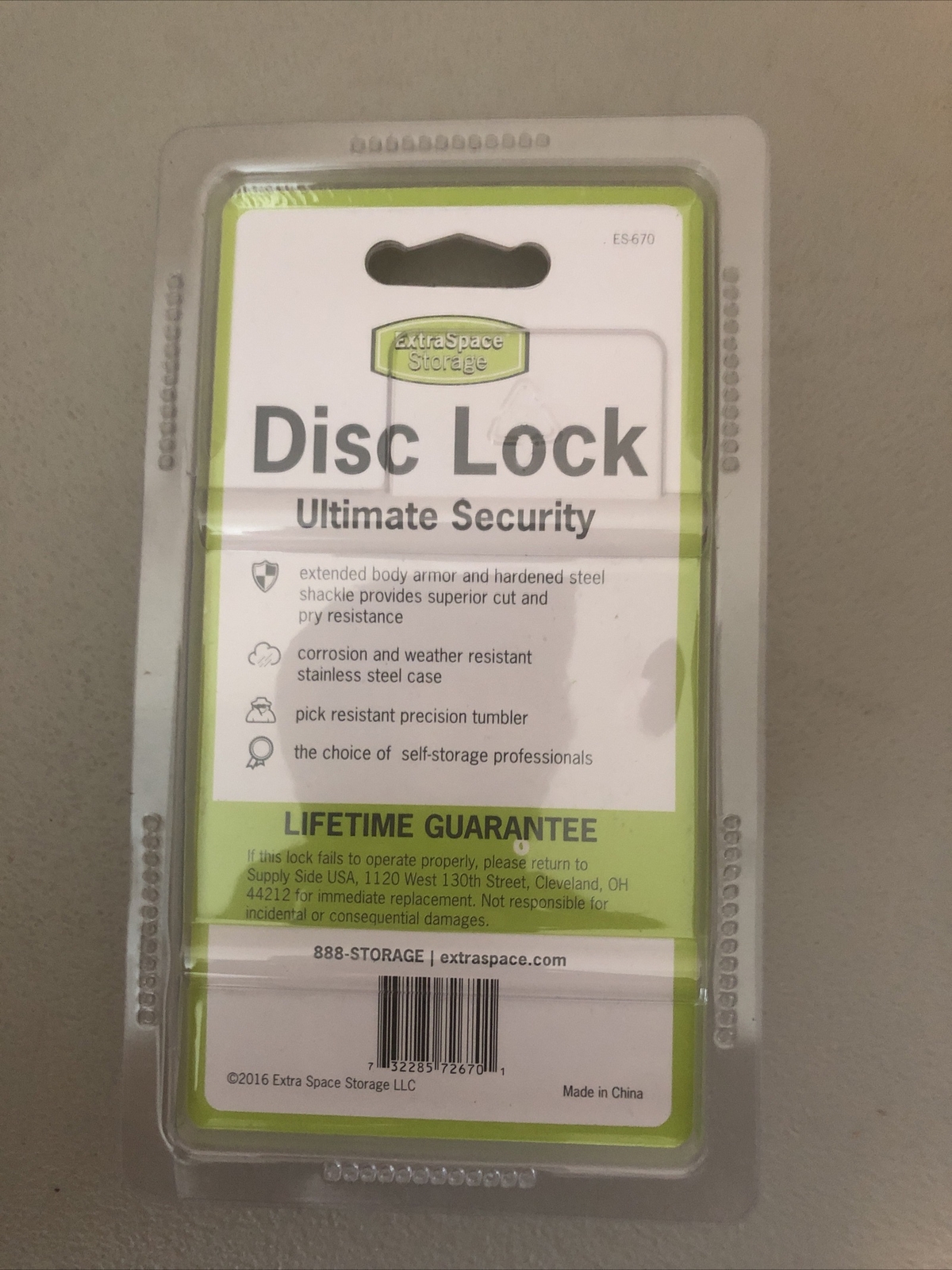 Extra Space Storage Steel Disc Padlock ES-670 2-3/4" 4/Box 732285726701 ...