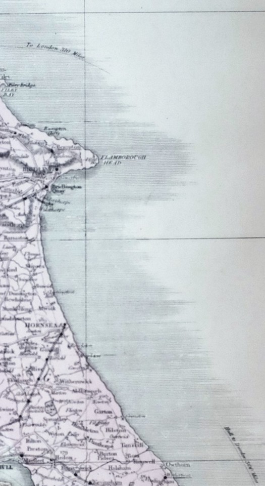 1883 MAP SCARBOROUGH FLAMBOROUGH HEAD HORNSEA BEVERLEY HULL | eBay