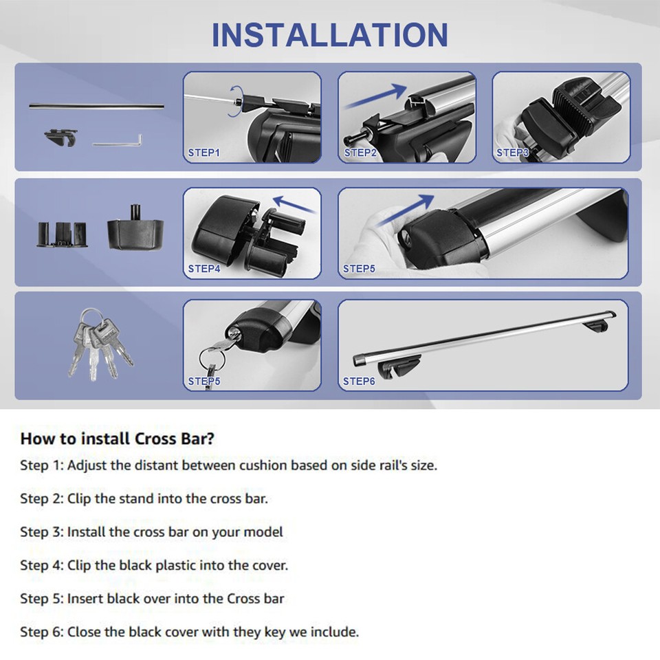 For Mini Cooper Countryman F60 R60 Roof Rack Cross Bar Aluminium ...