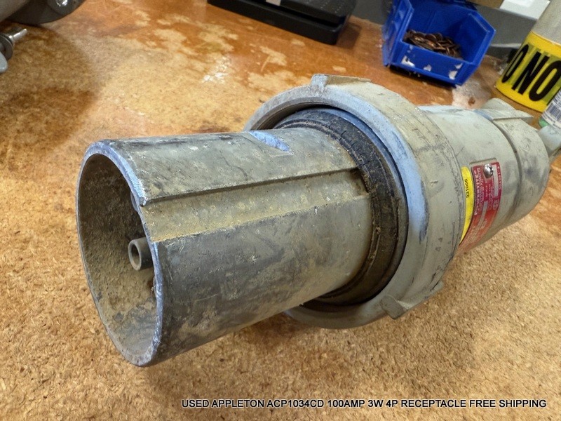 USED APPLETON ACP1034CD 100AMP 3W 4P RECEPTACLE FREE SHIPPING | eBay