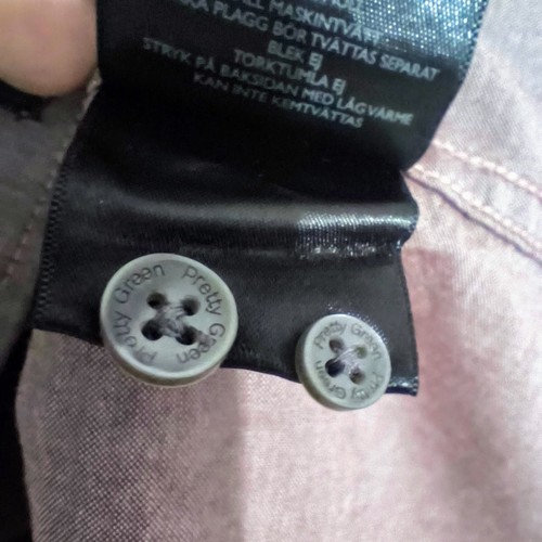 Pretty Green Mens Shirt Mauve Size Large Mod Casual Button Up Long ...