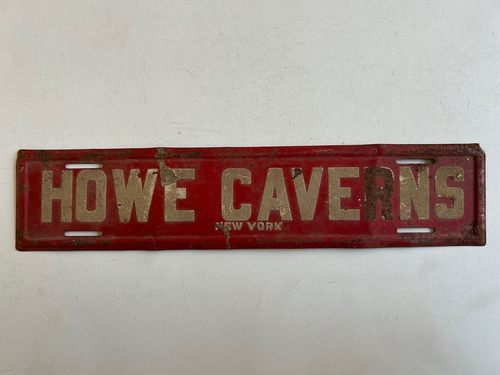 1940s 1950s Howe Caverns New York License Plate Topper, lesser quality ...