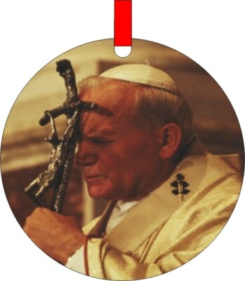 Pope John Paul the second Christmas Holiday ornament 3 inches round 2 ...