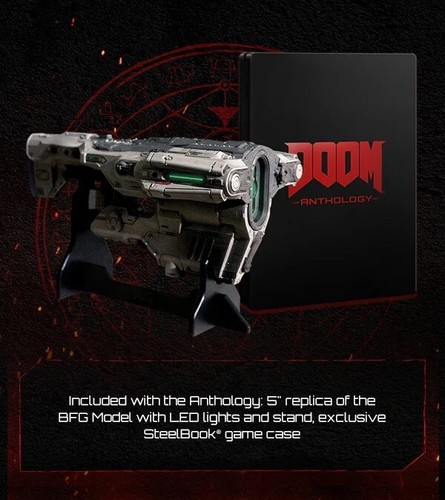 DOOM Anthology PS4 PS5 Xbox XSX PC Switch BFG LED Figure Steelbook Set ...