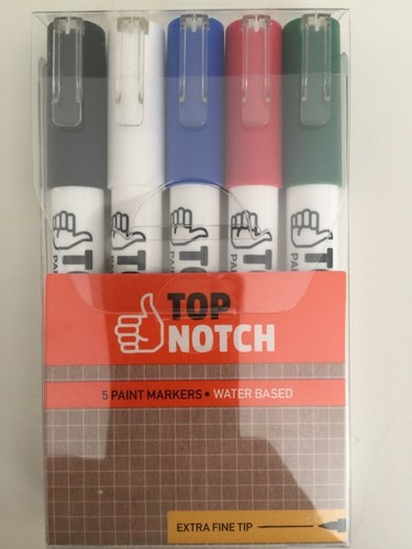 Top Notch 5 pk Fine Tip Water Based Paint Markers - Primary Colors 1737 ...
