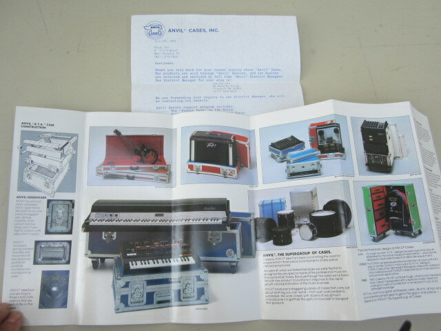 Vintage 1982 ANVIL CASES color folder type brochure and dated "gentlemen" letter | eBay UK