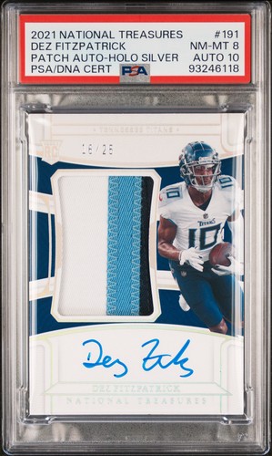 2021 National Treasures Dez Fitzpatrick #191 Rookie Patch Auto Silver ...