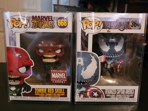 Marvel Venomized Captain America And Zombie Red Skull Funko pop Set | eBay