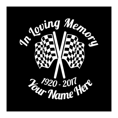 In Loving Memory Racing Flags / Custom Vinyl Vehicle Memorial Decal ...