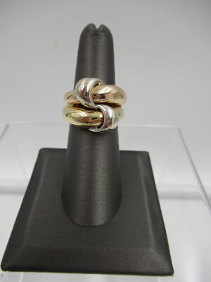 18K ITALY Tri-Color Gold Luxury GREGG RUTH Designer Ring c1980 Hefty 12 ...