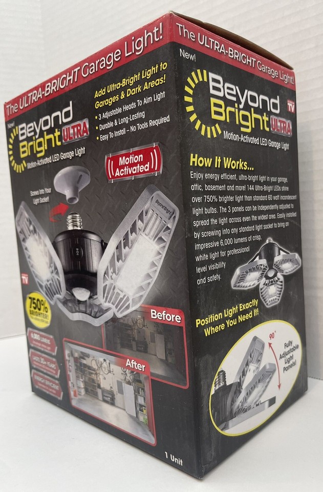 Beyond Bright Ultra Motion Activated Led Garage Light 6K Lumens | Easy ...