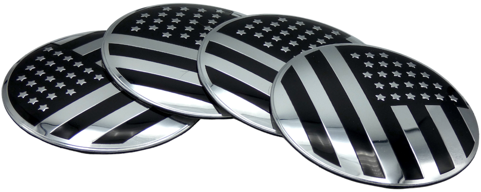 1 Set Aluminum American Flag Wheel Center Cap Sticker Decal Truck Car ...