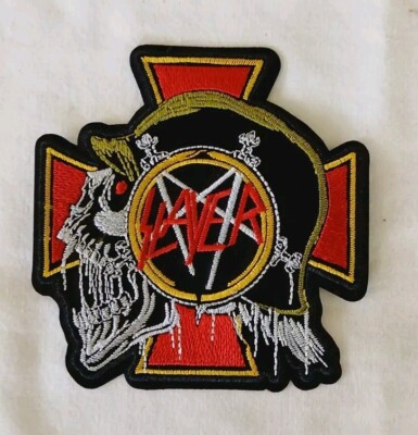 Slayer Iron Cross Skull Logo Embroidered Patch Licensed Slayer Heavy ...