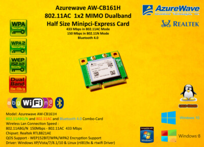 Azurewave aw-cb161h realtek rtl8821ae wifi card review - vastscanner