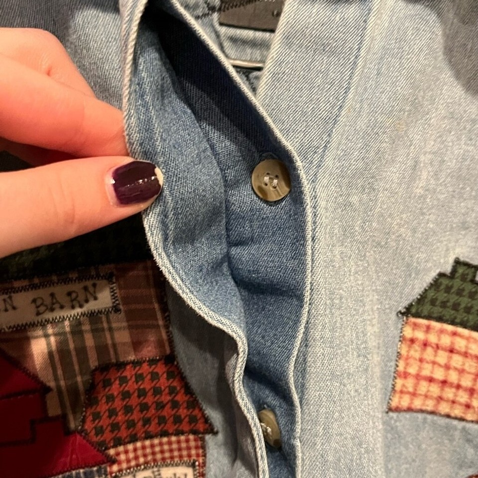 Vintage 90s denim jean shirt L Upper West Side Antiques Auction Barn ...