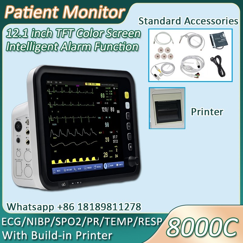 12.1" Big Color Screen Multi-Patameter Patient Monitor ICU Vital Sign ...