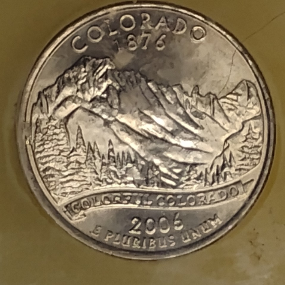 2006-P Colorado State Quarter Major Die Break Error - "Retained Cud" on ...