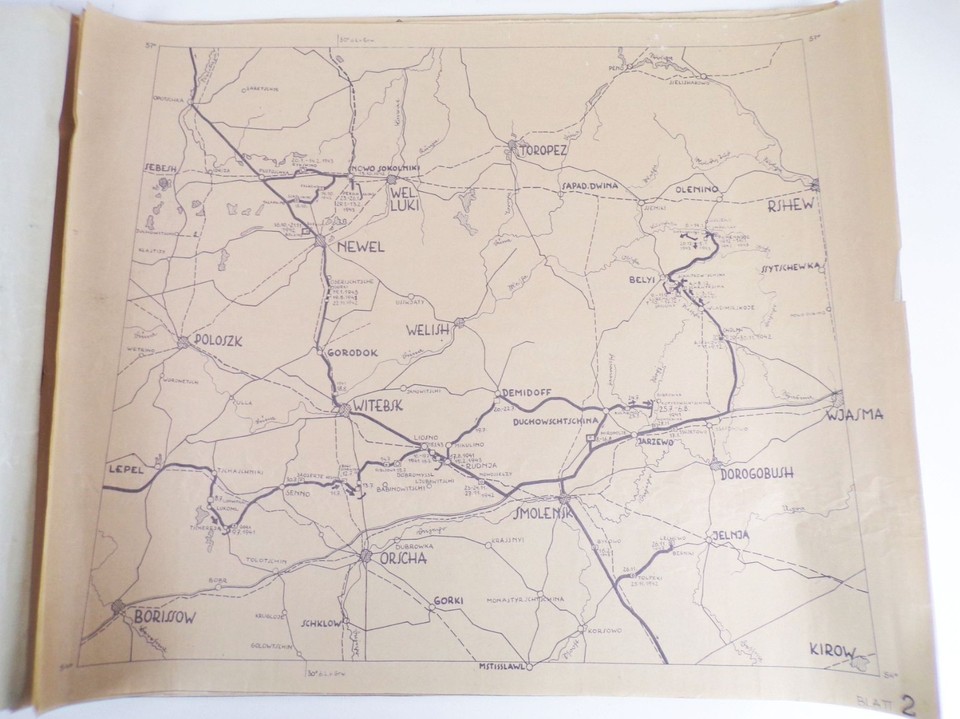 Map Observer Battery Tank 329 Russia 1941 - 1943 WW2 Frontverlauf | eBay