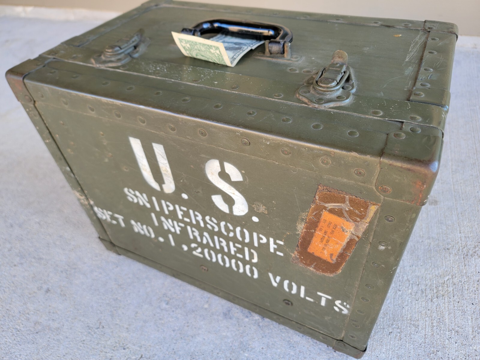 M1 Carbine sniper scope transport wood crate box only no ir sniperscope ...