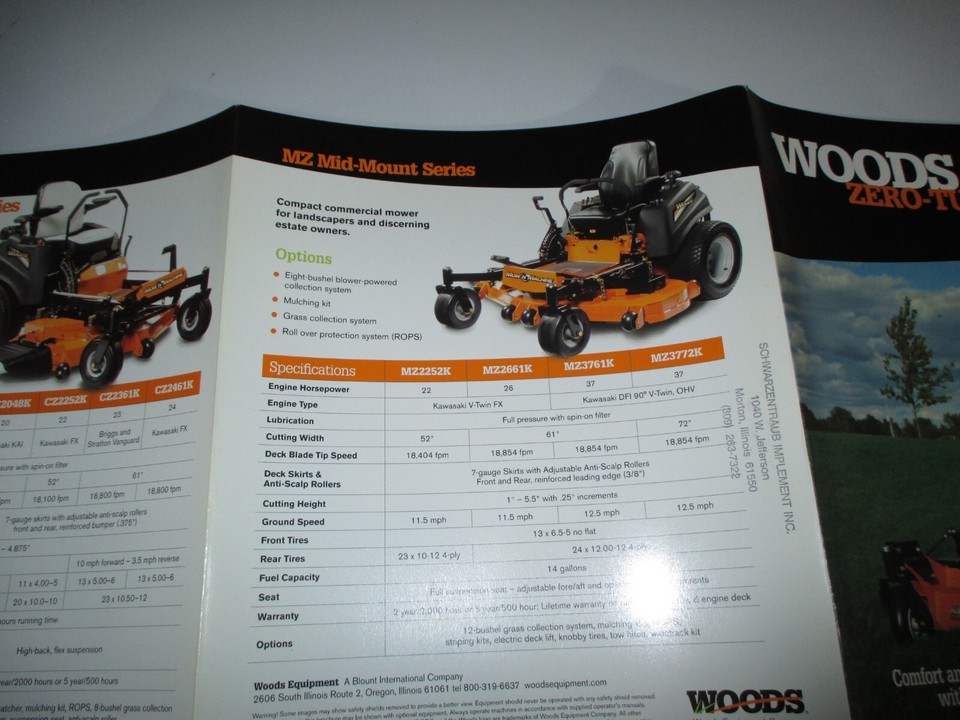 Woods Finish Mowers Sales Brochure (RDC54 RD60 RD72 PRD6000/7200/8400 ...