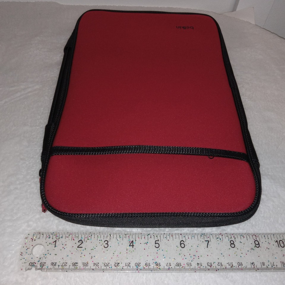 Belkin 11 inch Red Laptop Sleeve Lined w Zipper Pocket B2B081-C02 NEW ...