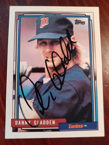 DANNY GLADDEN 1992 Topps # 177 autographed signed card MINNESOTA TWINS ...