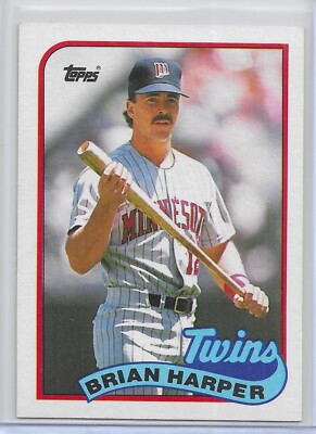 1989 Topps Baseball Brian Harper Card # 472 Misprint White Circle on ...