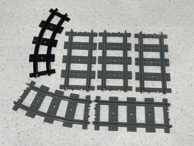 ⭐️ LEGO City STRAIGHT Curves Grey Train Set RAILWAY TRACK 53400 4279717 ...