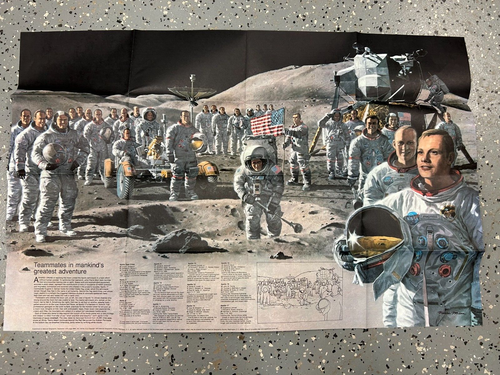 Vintage National Geographic Apollo Mission NASA Poster 22 -1/2" × 34" D ...