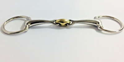 EGGBUTT CURVED STAINLESS STEEL 25 DEGREE DOUBLE JOINTED LOZENGE SNAFFLE ...