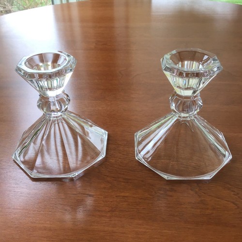 Pressed Glass Flared Skirt Base Candlestick Candle Holders 4”— NEW | eBay