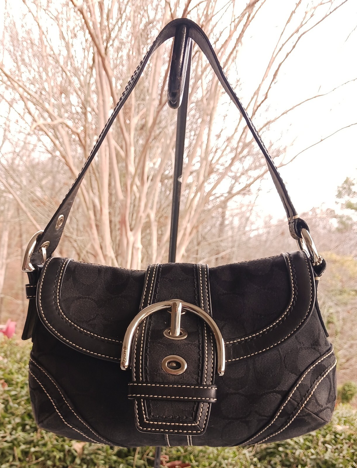 Coach 10296 SMALL Vintage Soho Black Signature C Canvas Shoulder/Tote ...