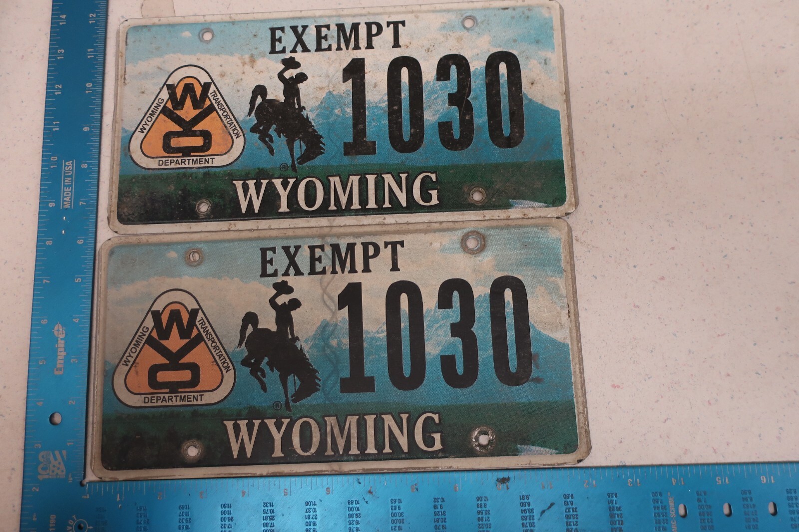 WYOMING EXEMPT DEPARTMENT TRANSPORTATION BUCKING BRONCO LICENSE PLATE ...
