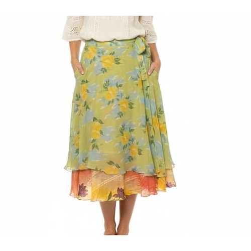 Kariza Wrap Skirt Floral Recycled Silk Boho Festival Fairy One Size | eBay