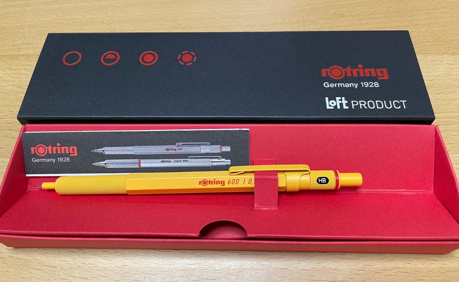 Rotring 600 Loft Limited Matte Yellow Mechanical Pencil 0.5mm ...