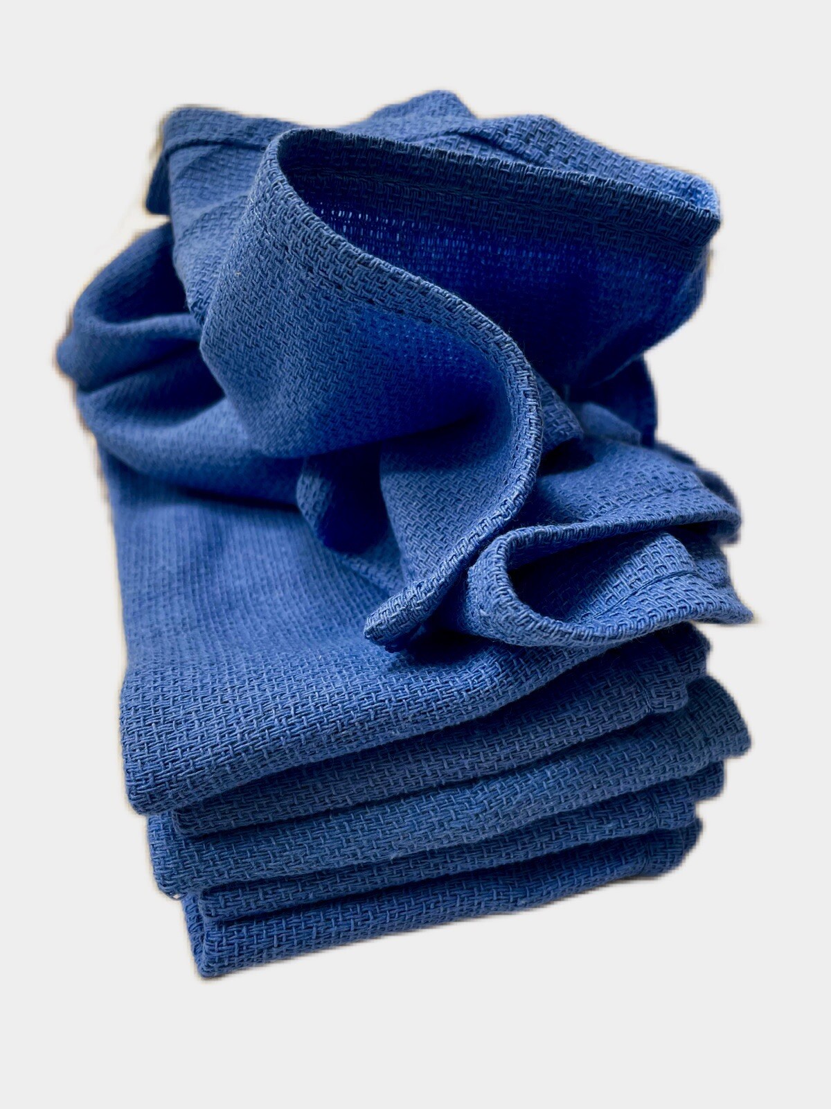6 PREMIUM BLUE HUCK TOWELS GLASS CLEANING JANITORIAL LINTLESS SURGICAL ...