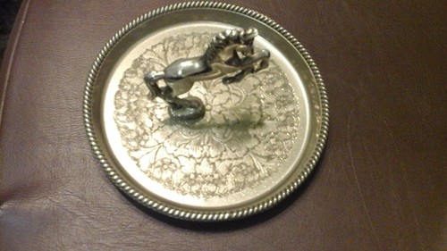 Vintage SEBA Silver Plated Dancing/Prancing Horse Trinket Dish & 1 c ...