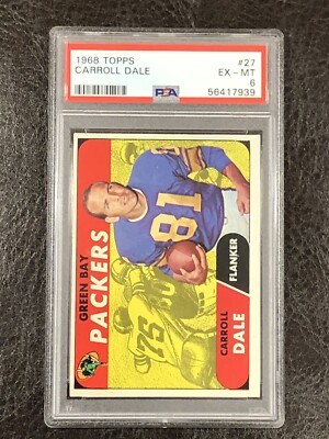 1968 Topps Football Carroll Dale #27 PSA 6 EX-MT Green Bay Packers | eBay