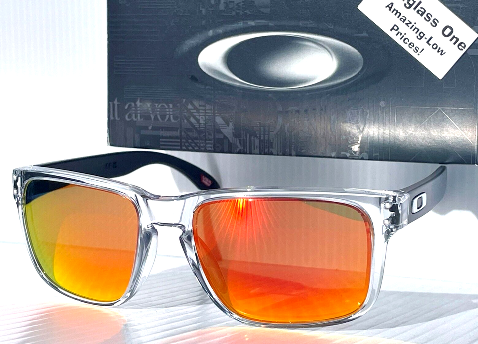 NEW Oakley HOLBROOK Shiny Clear POLARIZED Galaxy Ruby Lens Sunglass ...
