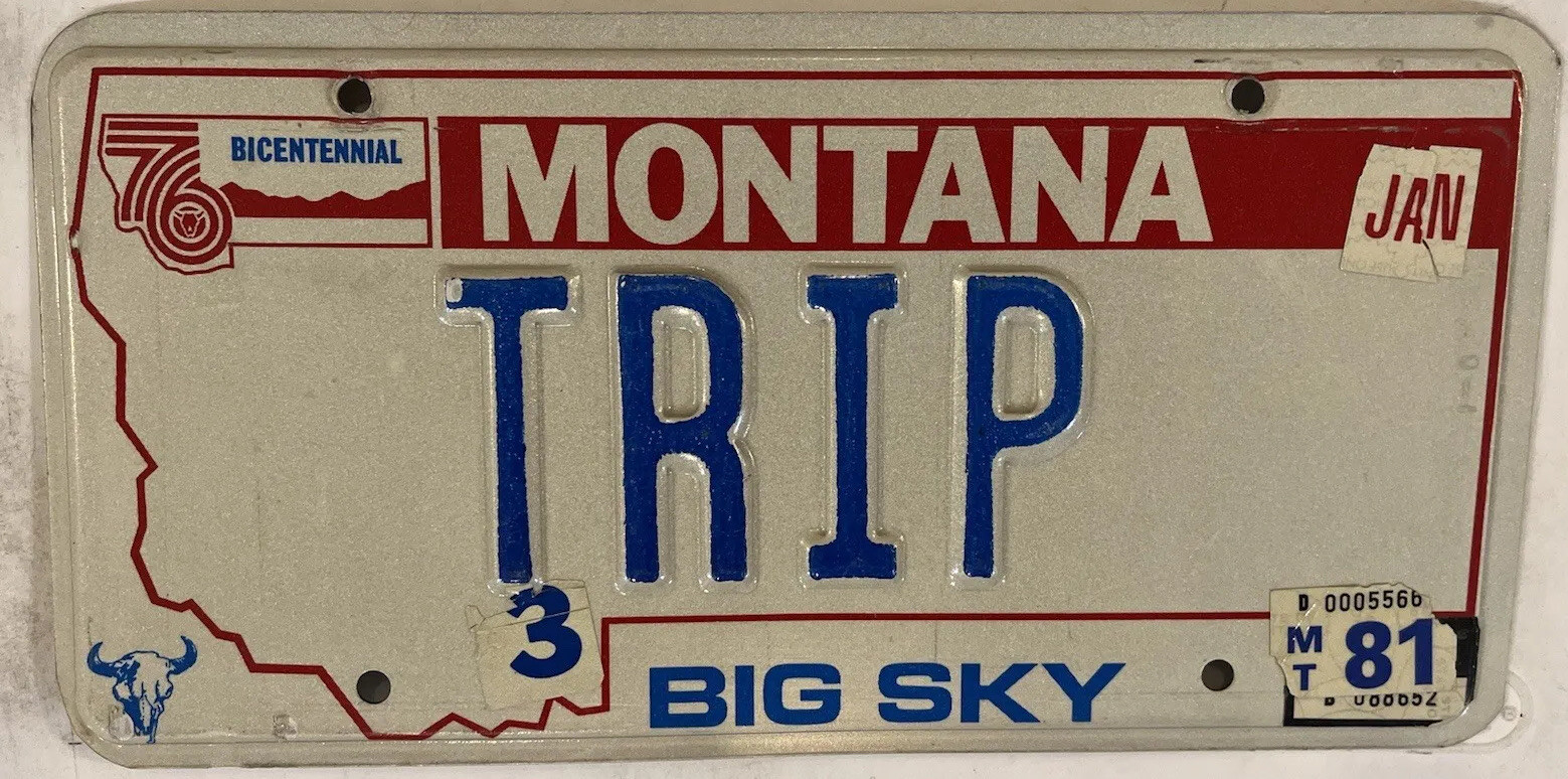 Vanity TRIP TRAVEL license plate Journey Car Trek Hiking Tour Voyage ...