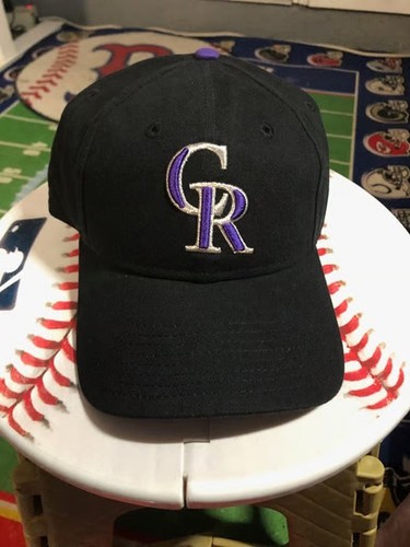 Colorado Rockies MLB Core Fitted Replica Black Baseball Hat Cap CR Logo ...