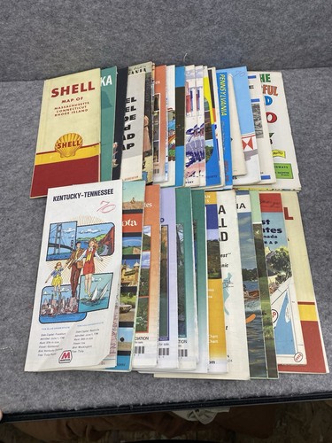 Mixed Lot 29 Vintage Road Travel Maps 1960s and 70s and 1940s ...