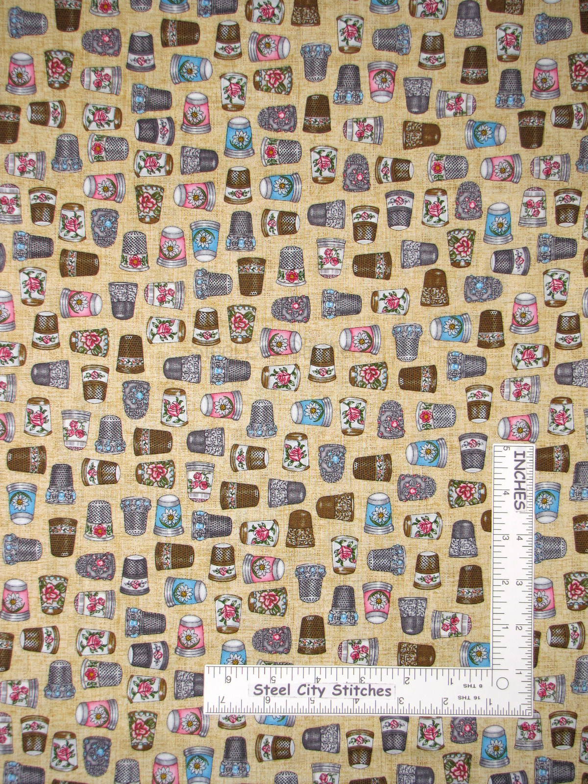 Sew Quilt Thimble Toss Fabric 14