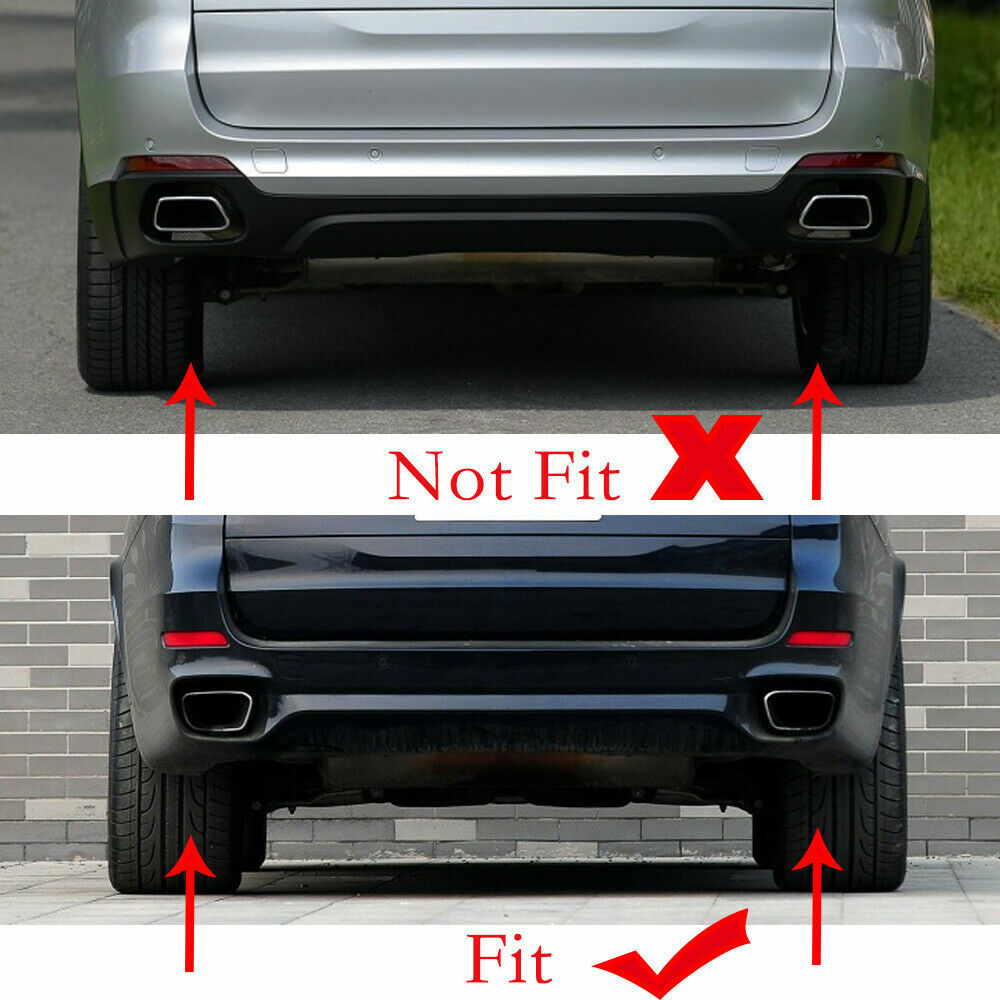 Black Steel Exhaust Muffler Tail Pipe Tip Trim For BMW X5 X6 F15 F16 ...