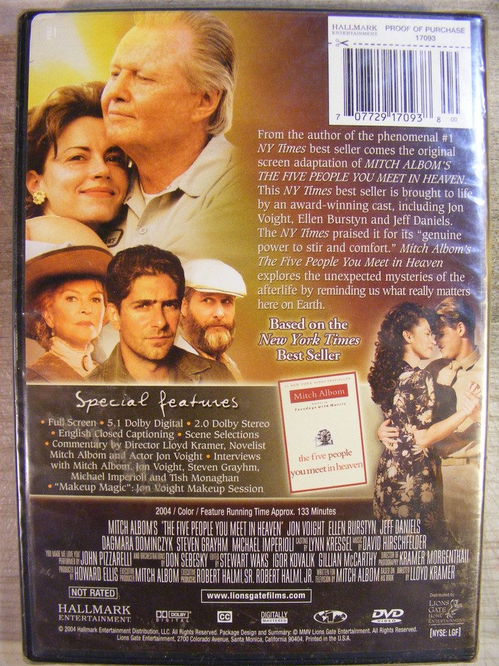 The Five People You Meet in Heaven (DVD, 2005) BRAND NEW! 707729170938 ...