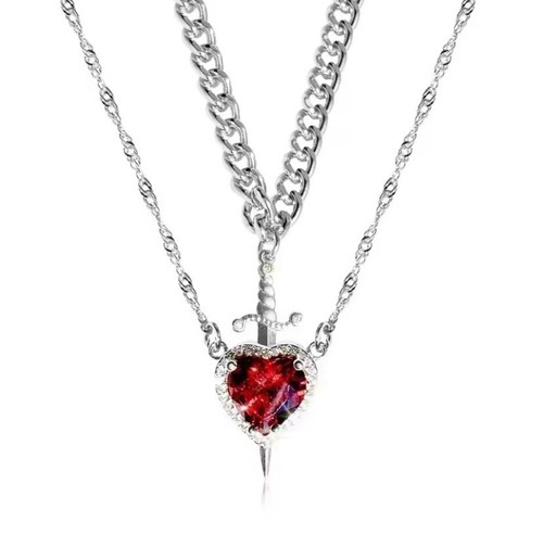 Heart and Sword Necklace Sword Through Heart Necklaces | eBay UK