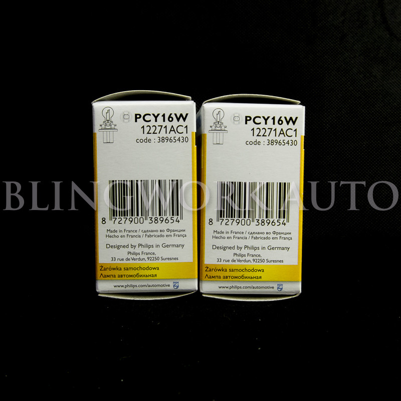 2pc Philips PCY16W PH16WY OEM Factory AMBER Turn Signal Light Bulb ...
